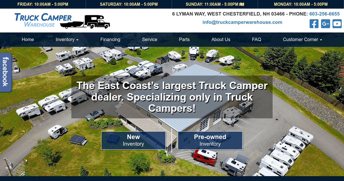 RV Truck Campers for Sale | RV Camper Dealers in New Hampshire